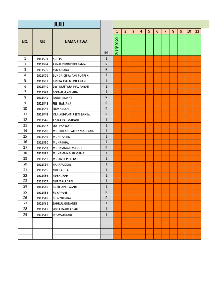 Form Rekap Absen | PDF