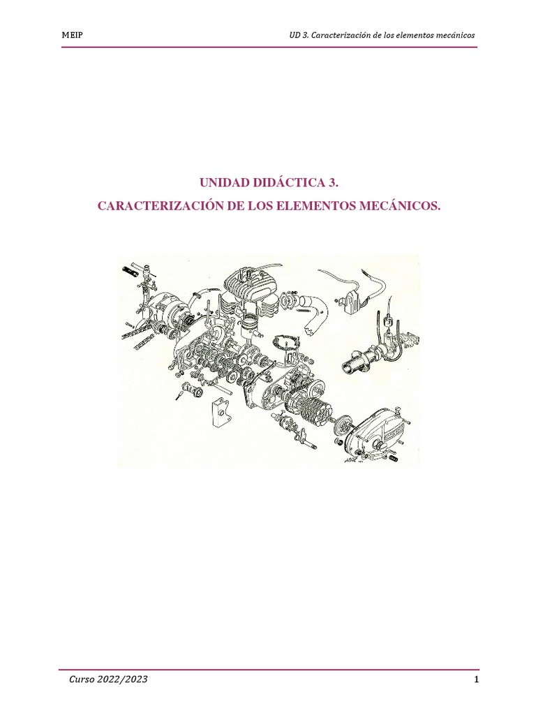 UD 3 Caracterización de Los Elementos Mecánicos | PDF | Engranaje | Remache