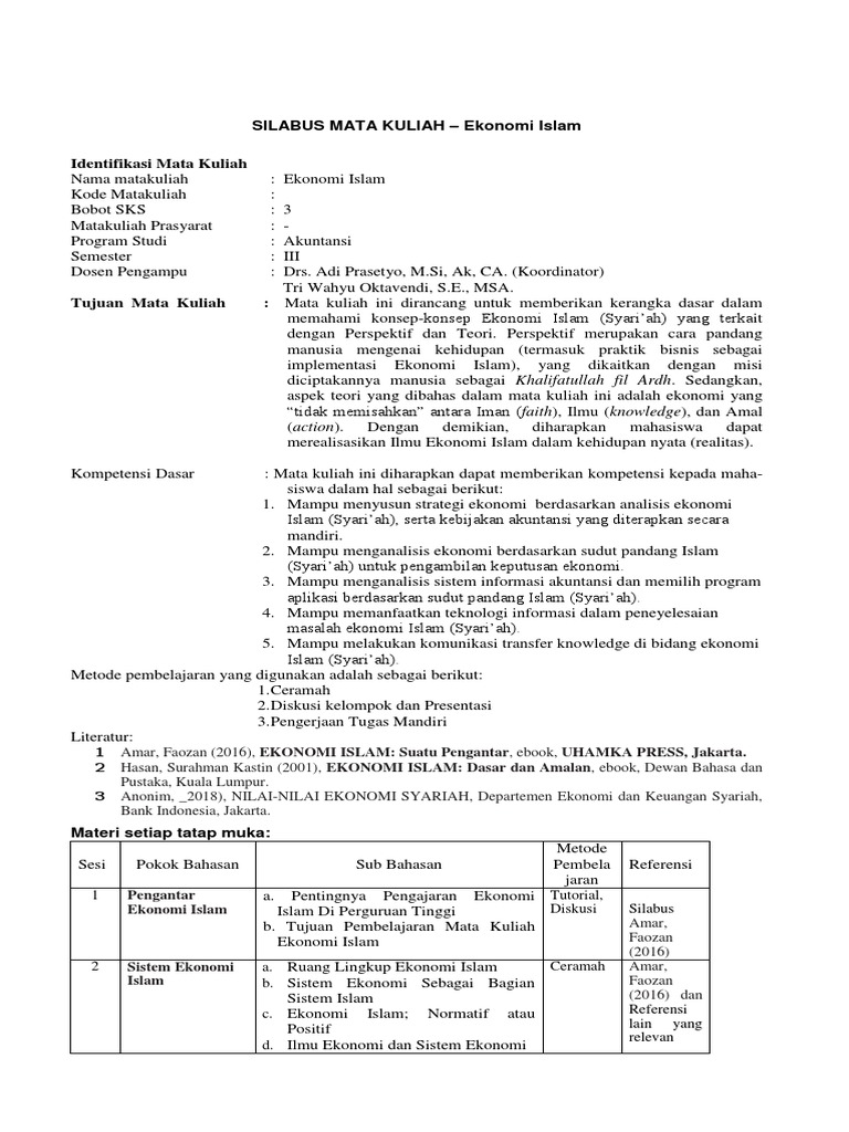 Silabus Ekis - 2020 | PDF
