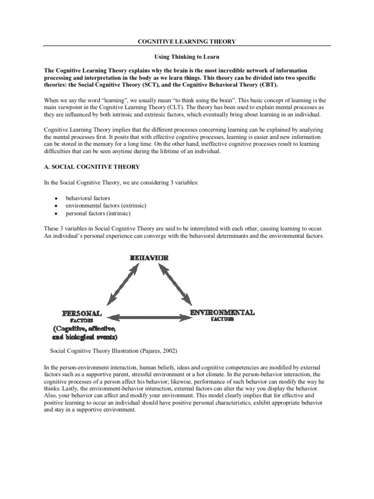 Understanding Cognitive Learning Theory | PDF | Career & Growth