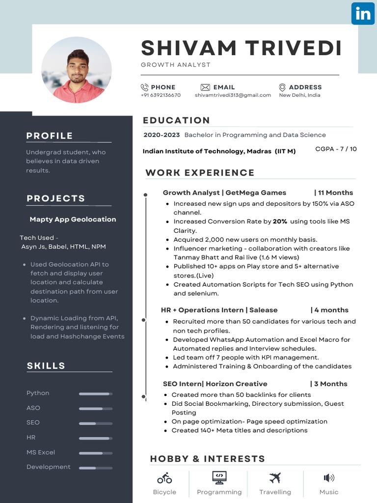 Shivam Trivedi Resume | PDF