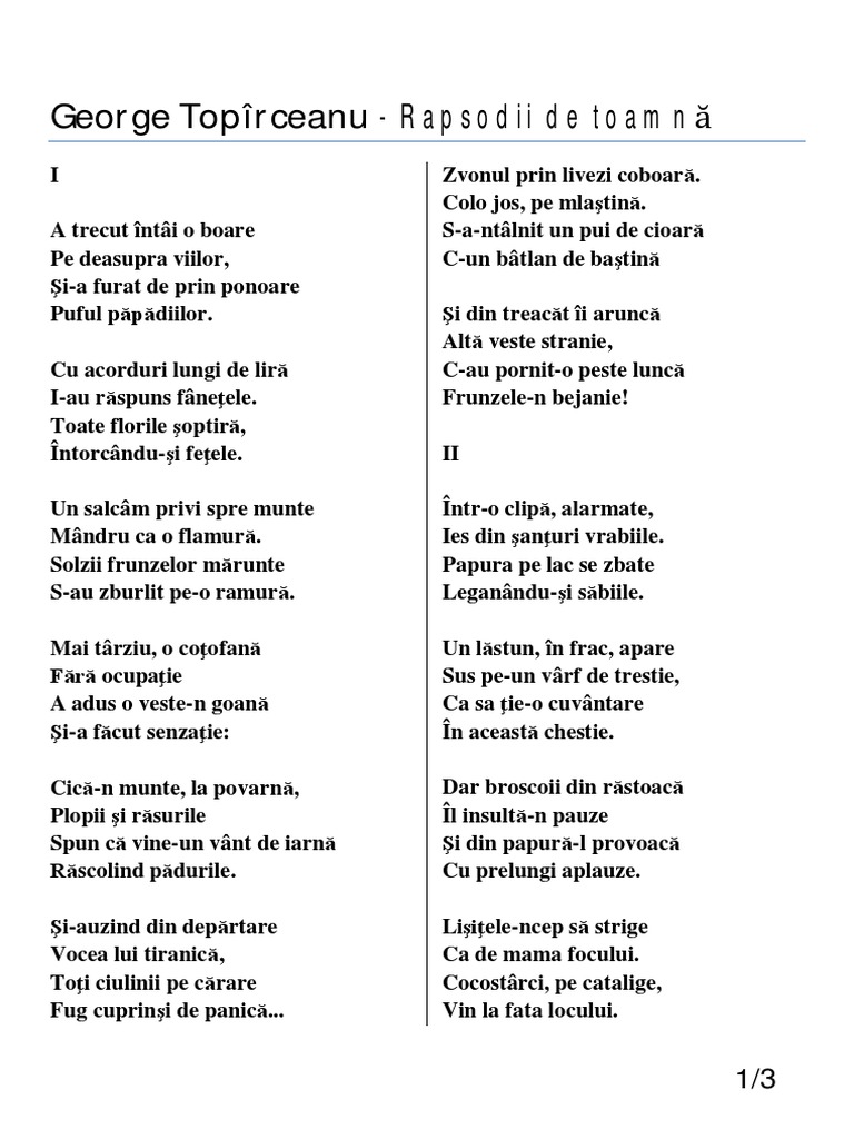 George Toparceanu Rapsodii de Toamna 3pag2 | PDF
