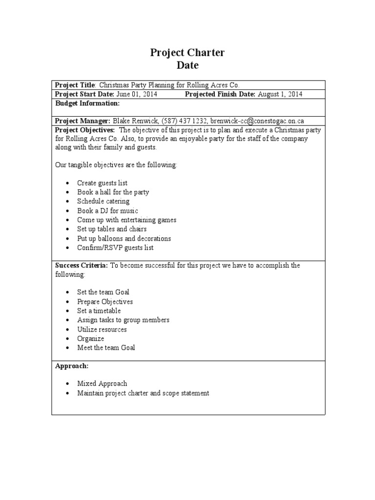 Project Charter (FINAL) | PDF