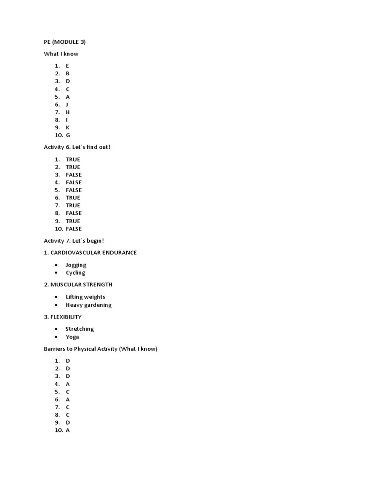 PE (Module 3) | PDF | Food And Drink | Nutrition