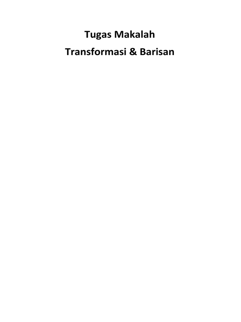 Tugas Makalah Transformasi & Barisan | PDF