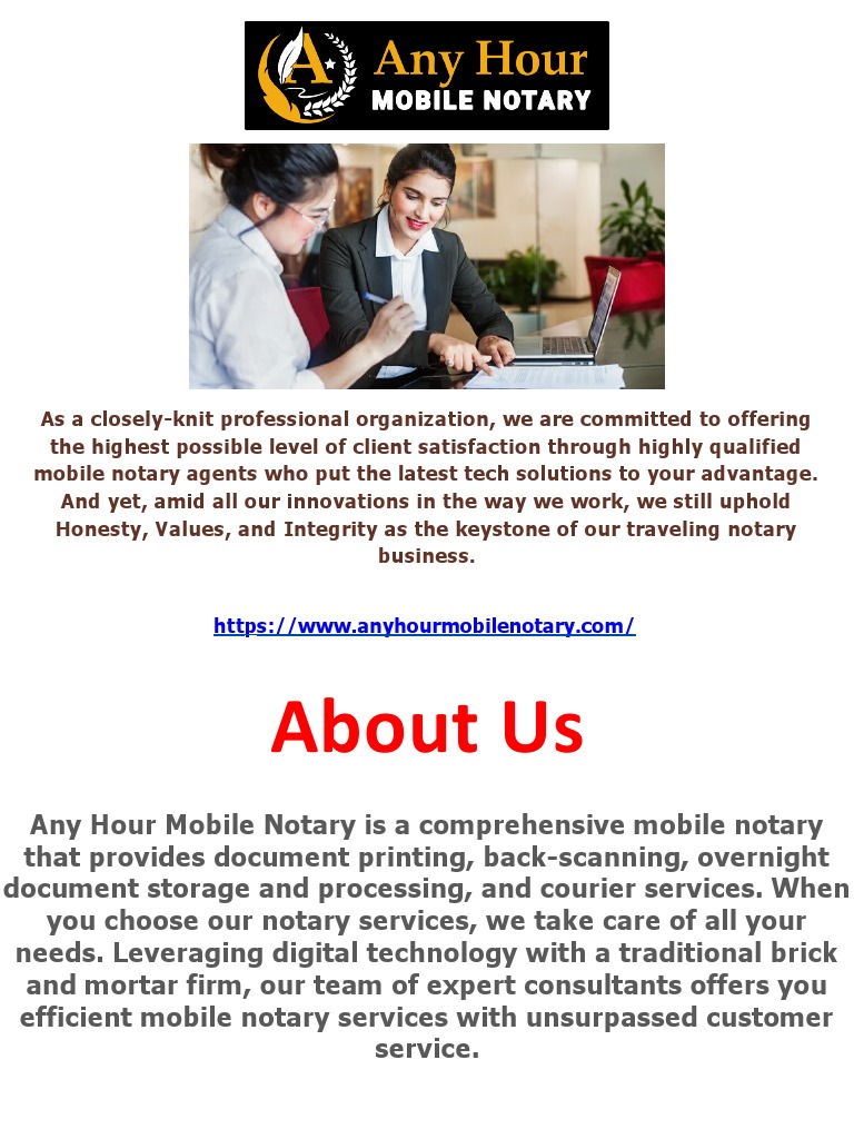 Any Hour Mobile Notary | PDF | Notary Public | Information Technology