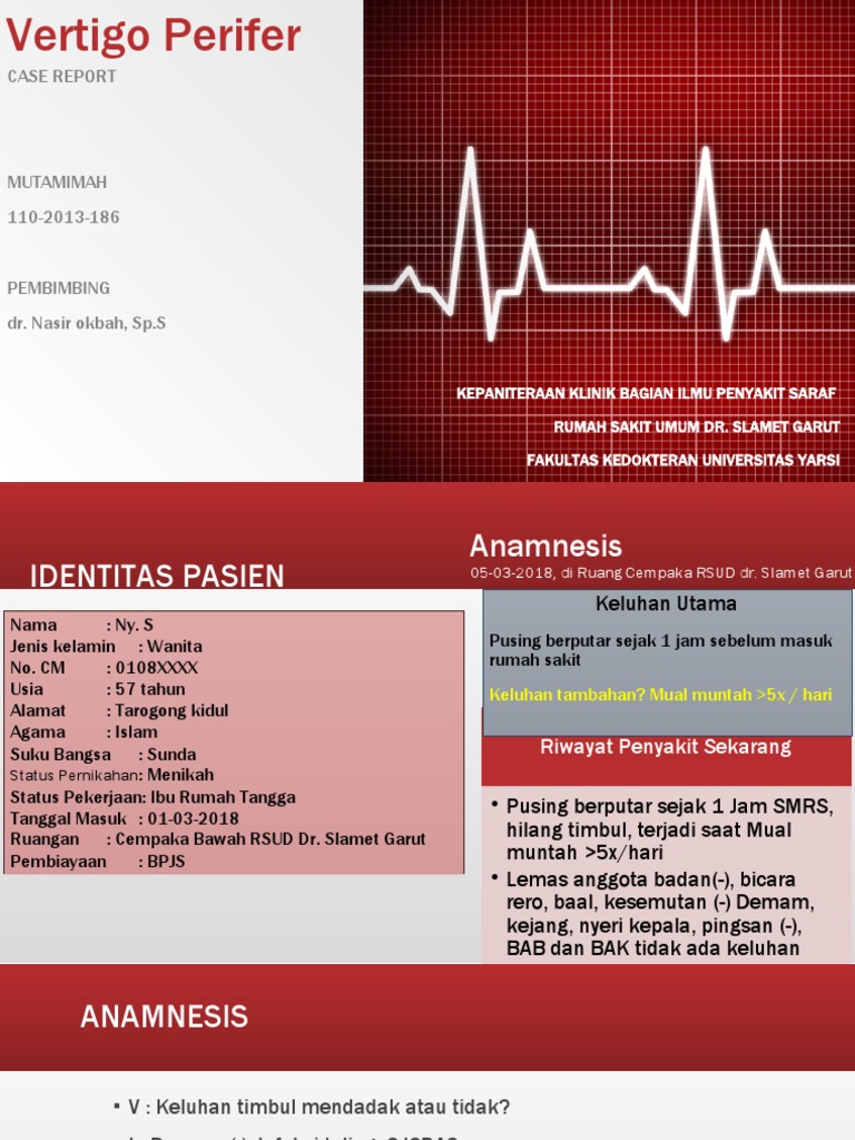 Laporan Kasus Vertigo Perifer | PDF