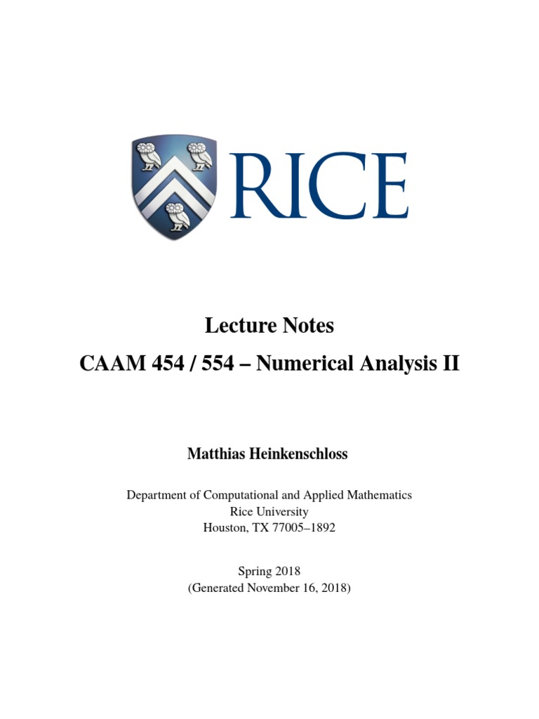 CAAM 454 554 1lvazxx | PDF | Partial Differential Equation ...
