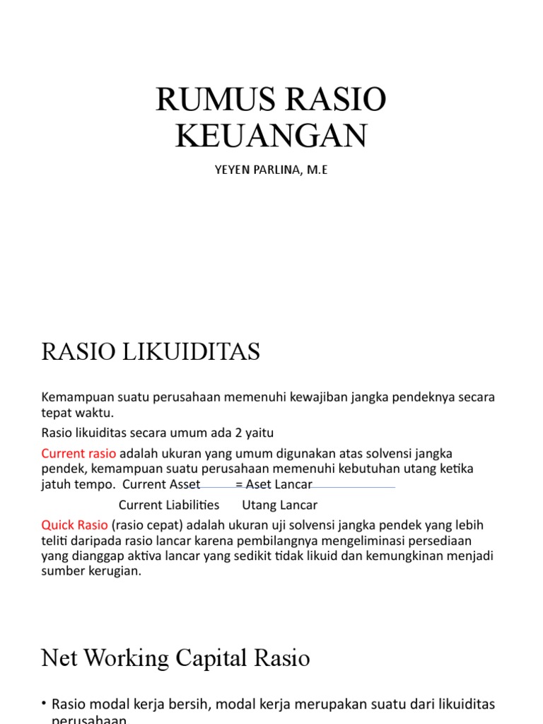 Rumus Rasio Keuangan | PDF
