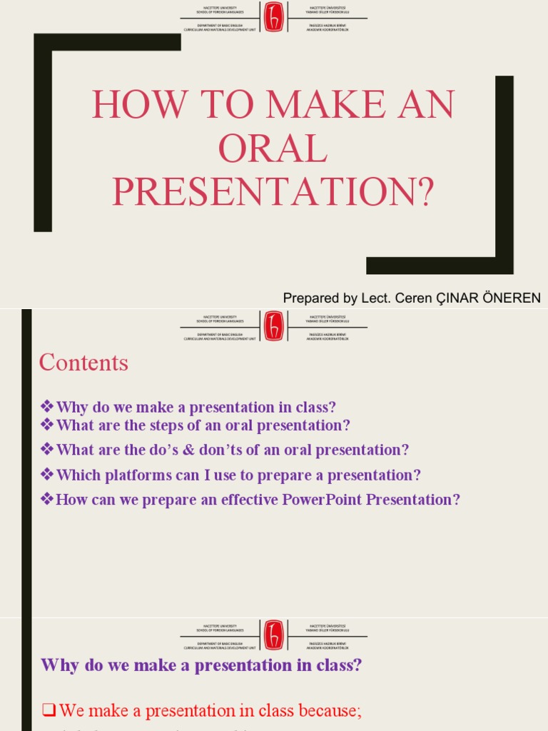 How To Make An Oral Presentation & Sample Presentation | PDF
