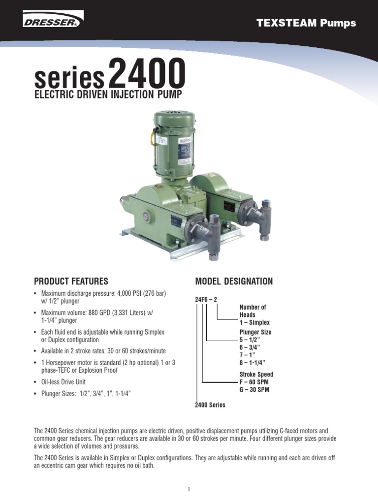 Pumps Spec Series2400 8 09 | PDF | Pump | Mechanical Engineering