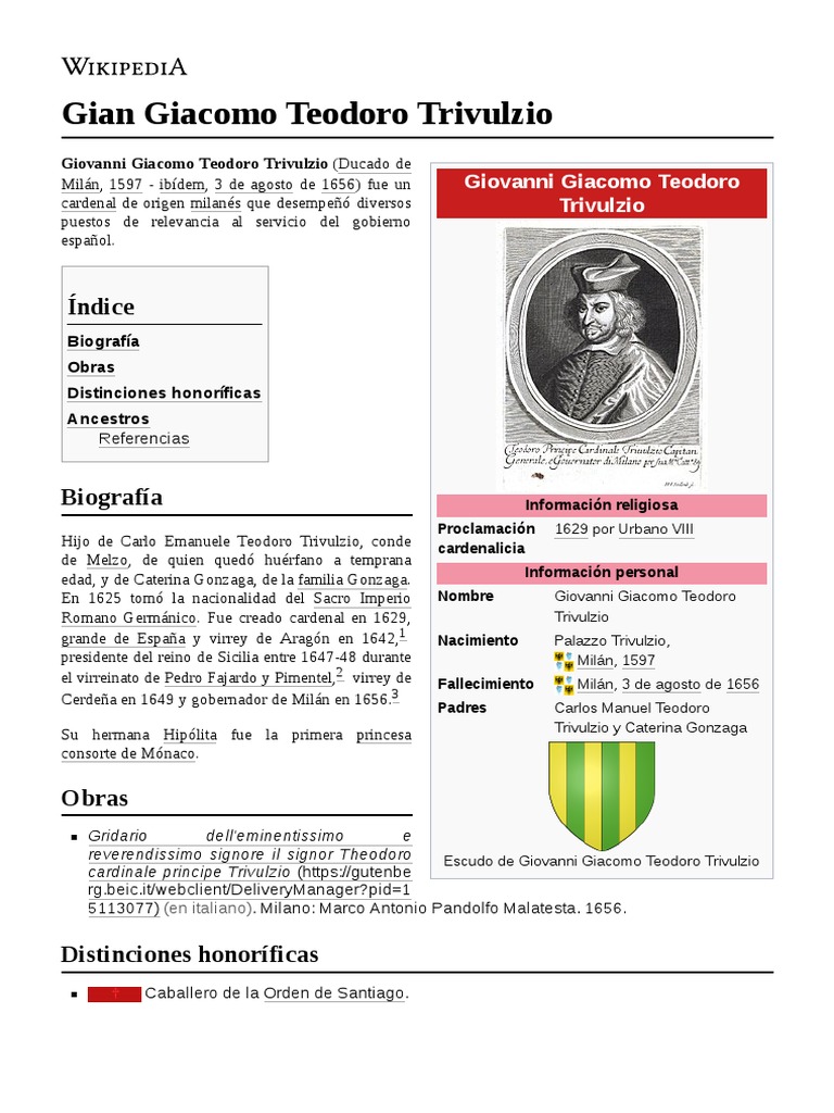 Gian Giacomo Teodoro Trivulzio | PDF
