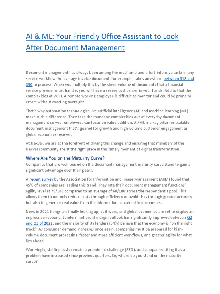 AI & ML: Your Friendly Office Assistant To Look After Document ...