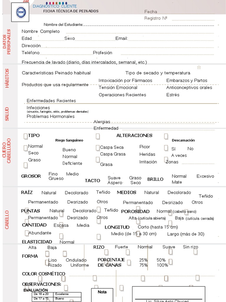 Hojade Diagnostico de Peinados | PDF | Pelo | Epidemiología