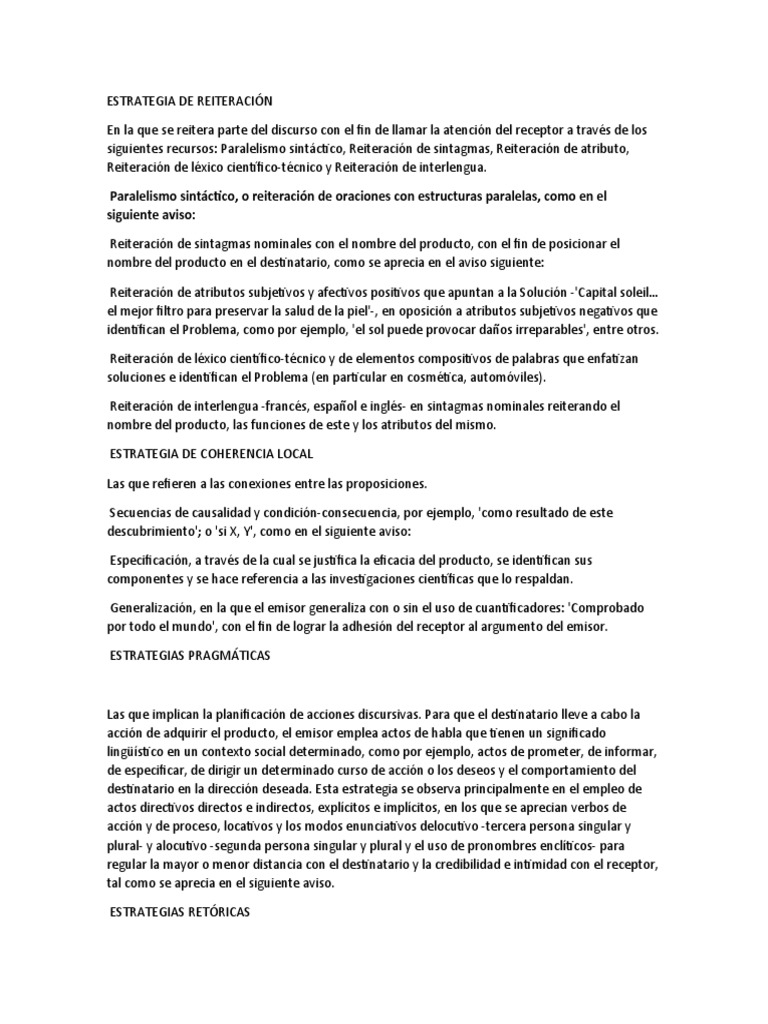 Estrategia de Reiteración | PDF