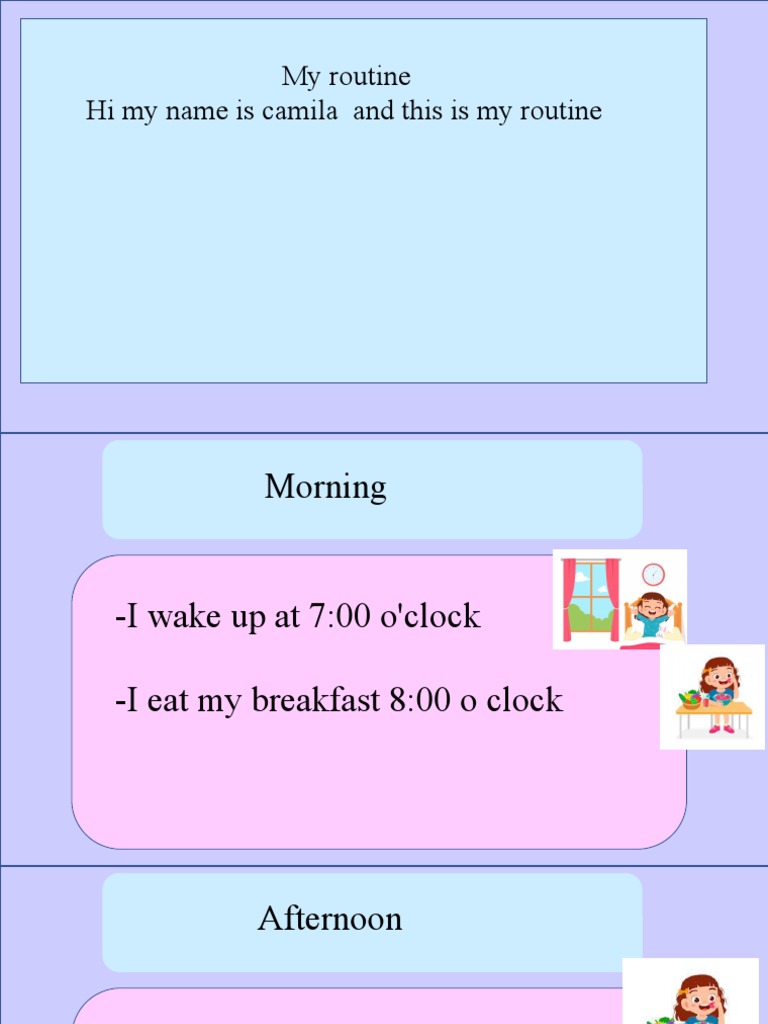 My Routine Hi My Name Is Camila and This Is My Routine | PDF