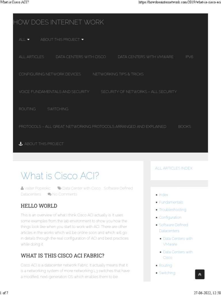 What Is Cisco ACI | PDF | Internet Protocol Suite | Computer Network