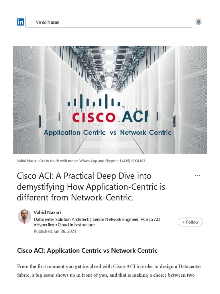 Cisco ACI A Practical Deep Dive Into Demystifying How Application-Centric Is Different From ...