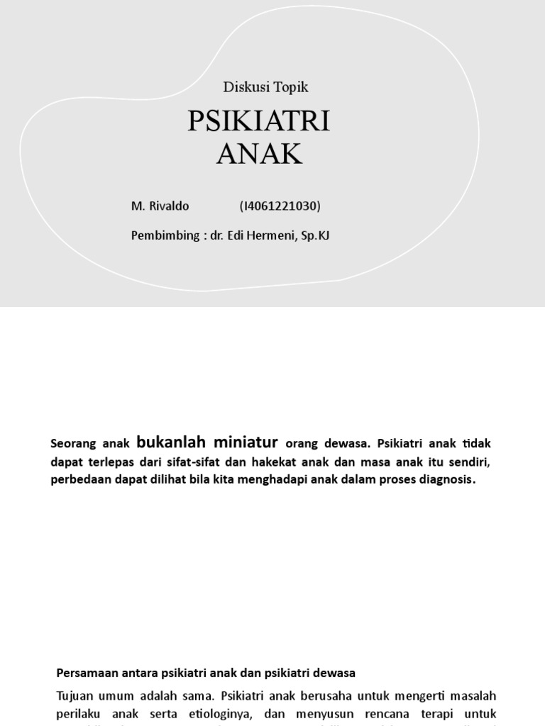 Diskusi Topik Psikiatri Anak | PDF