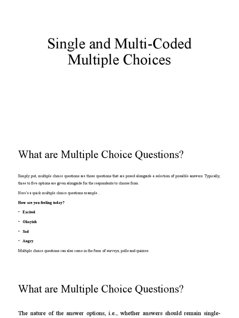 Single and Multi-Coded | PDF | Multiple Choice | Computing
