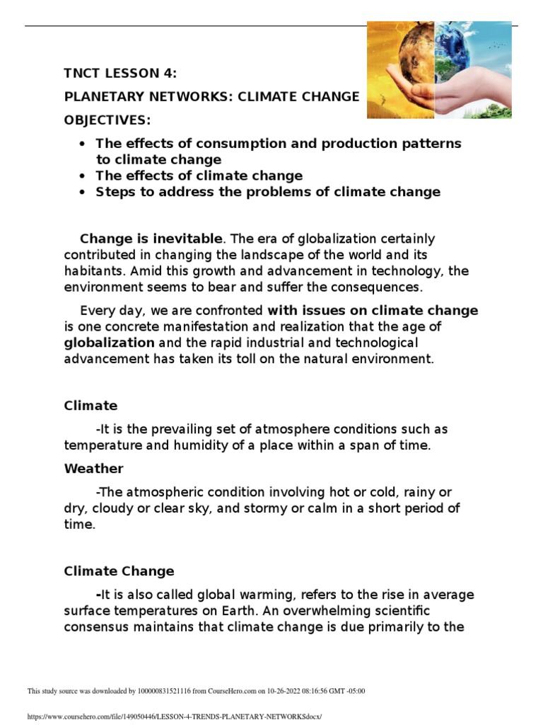 Lesson 4 Trends Planetary Networks | PDF | Climate Change | Climate