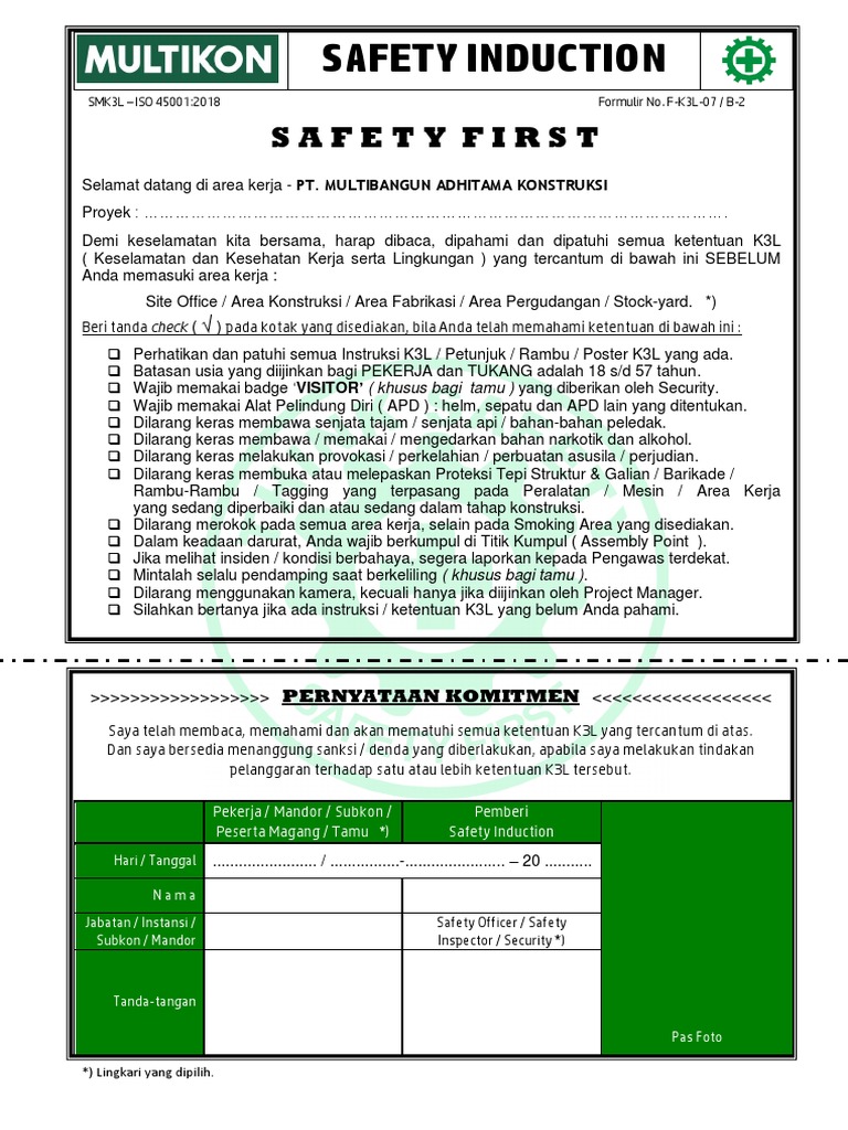 Safety Induction | PDF