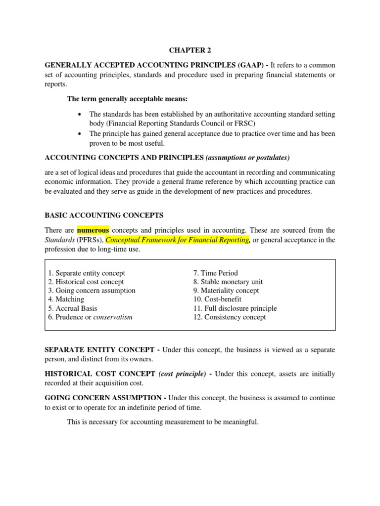 Chapter 2 - Basic Accounting Concepts | PDF | Accounting | Going Concern