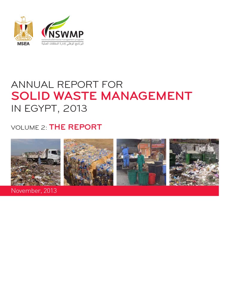 2013 - Annual Report For SWM in Egypt - EN | PDF | Waste Management | Waste