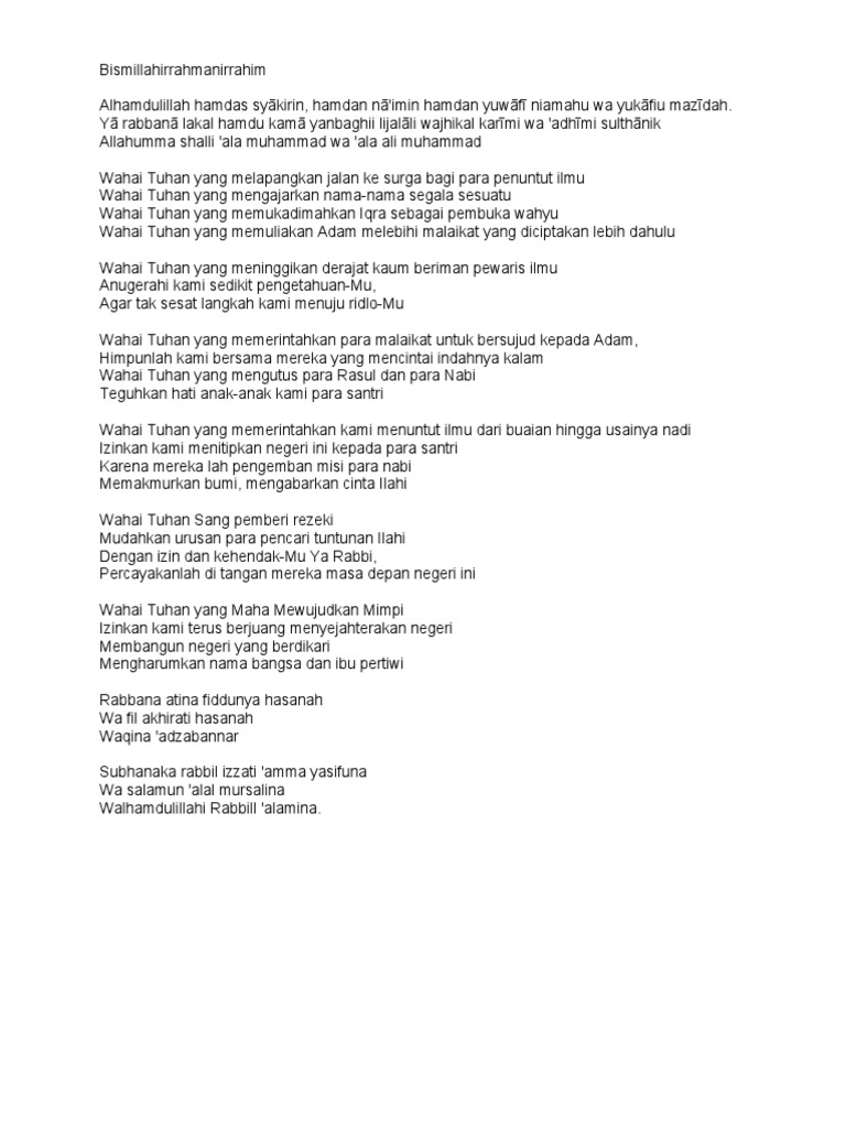 Teks Doa Hari Santri | PDF