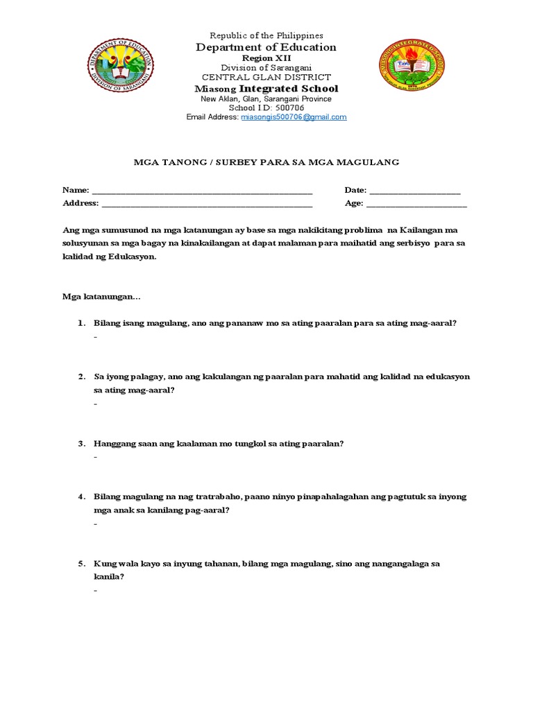 SIP-Annex-6 - Guidelines-for-VOLS-1-Survey Response | PDF SIP-Annex-6 - Guidelines-for-VOLS-1-Survey Response | PDF