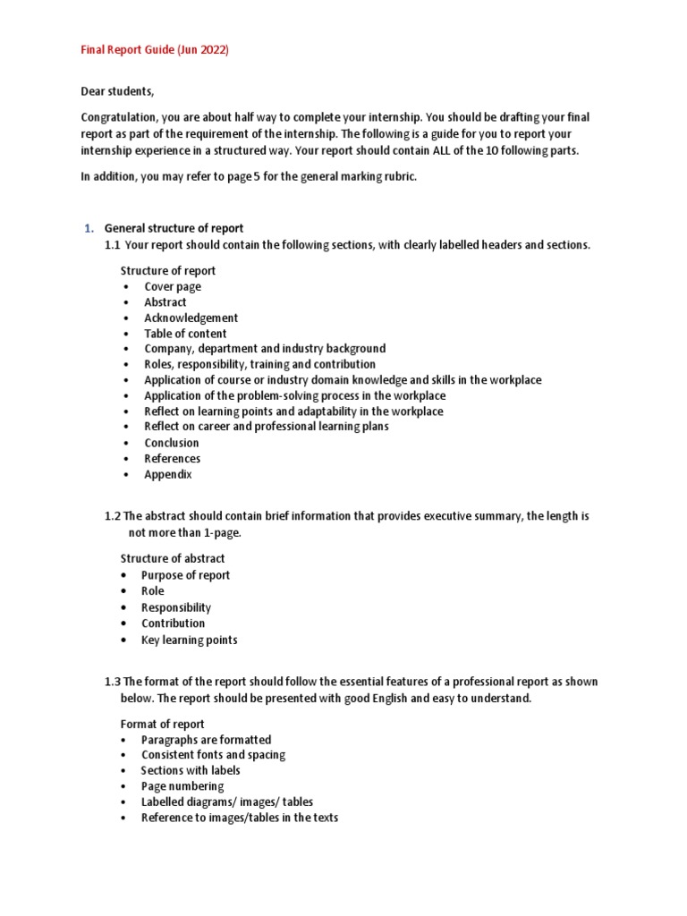 Report Writing Guide - Student | PDF | Learning | Experience