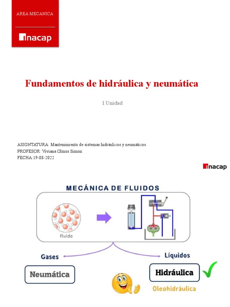 Fundamentos de Hidraulica y Neumatica (I UNIDAD) | PDF | Presión | Neumática
