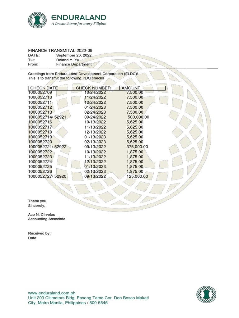 Transmittal Memo | PDF | Corporations | Business