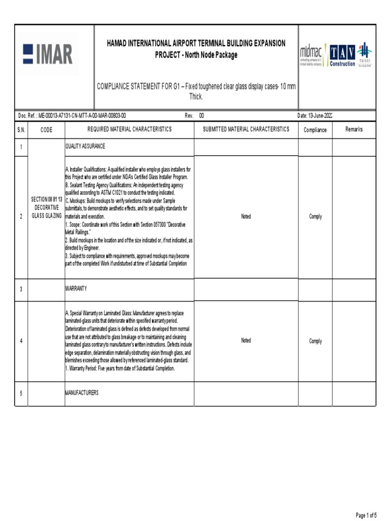 Compliance Sample | PDF | Glasses | Secondary Sector Of The Economy