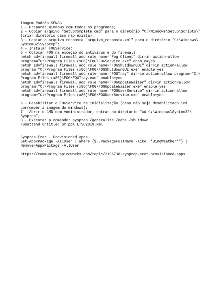 Comando Sysprep | PDF