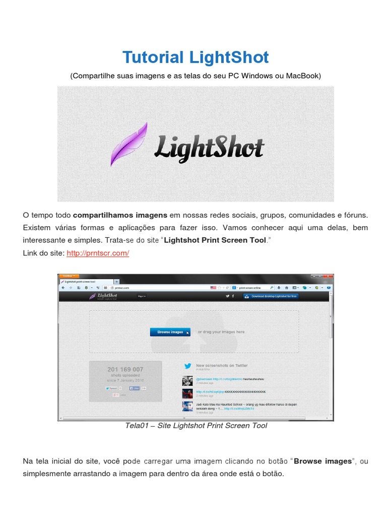 Tutorial LightShot | PDF | Microsoft Windows | Era da Informação