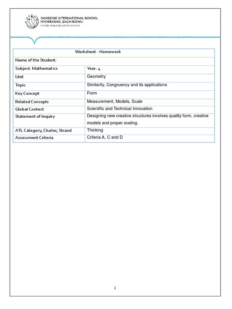 MYP 4 - Similarity & Congruency | PDF