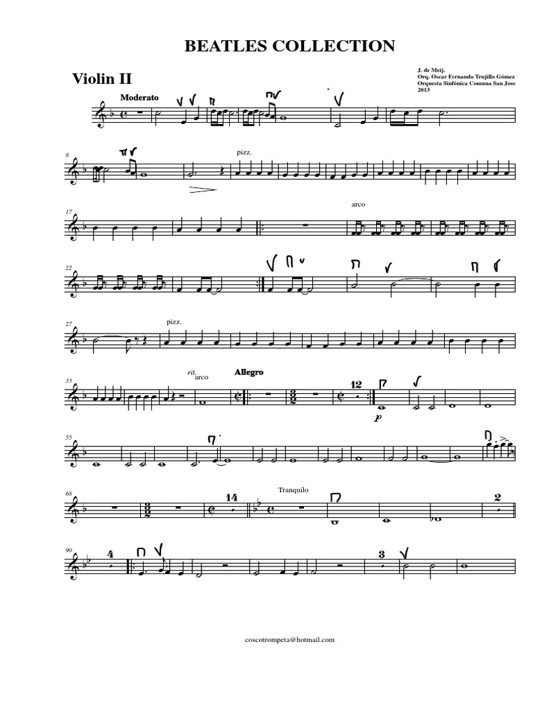 Beatles - Violin II .MUS | Download Free PDF | Musical Notation ...