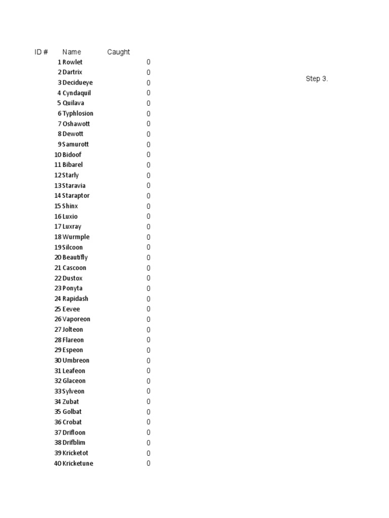 Pokemon Legends Arceus Pokedex Checklist | PDF | Pokémon | Nintendo ...
