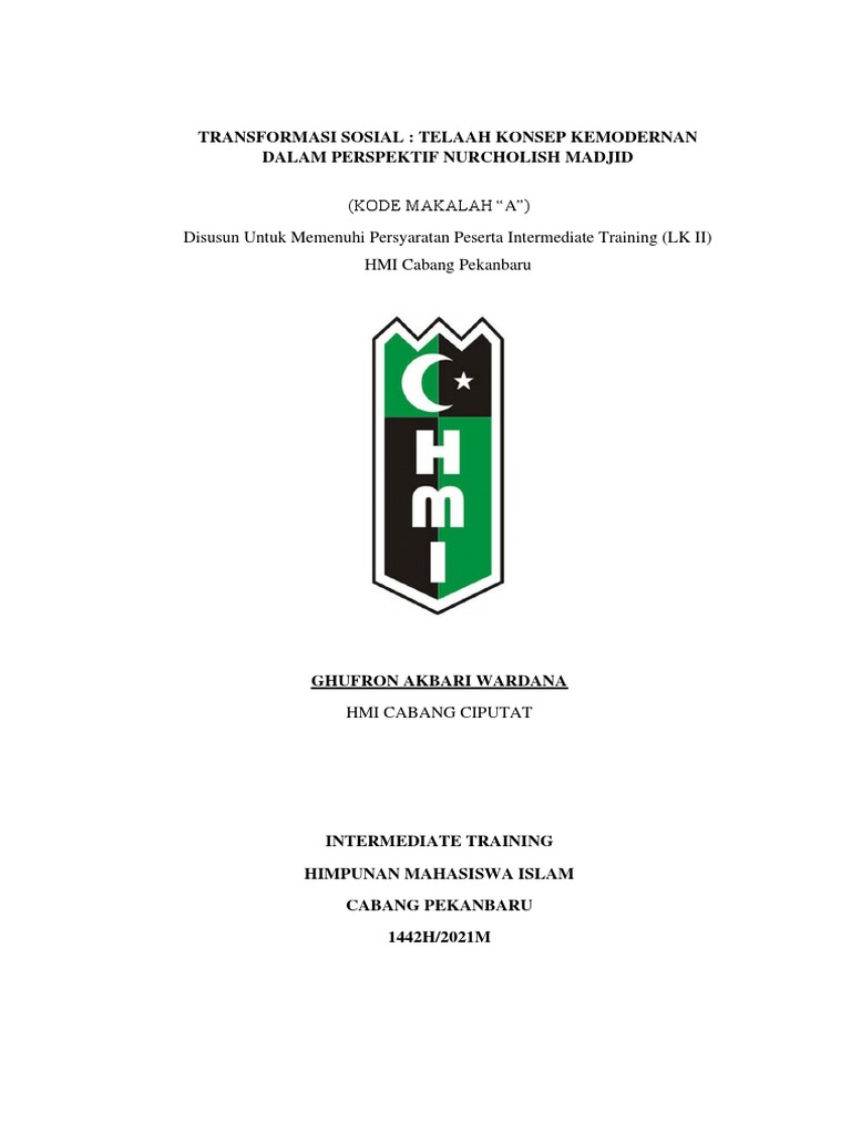 Transformasi Sosial dan Modernisasi Nurcholish | PDF