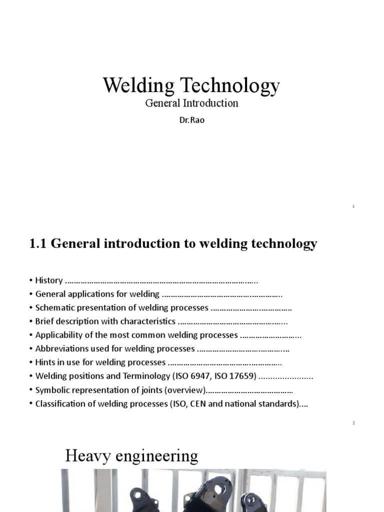 1.1 Welding Technology - Introduction 2022 | PDF | Construction | Welding