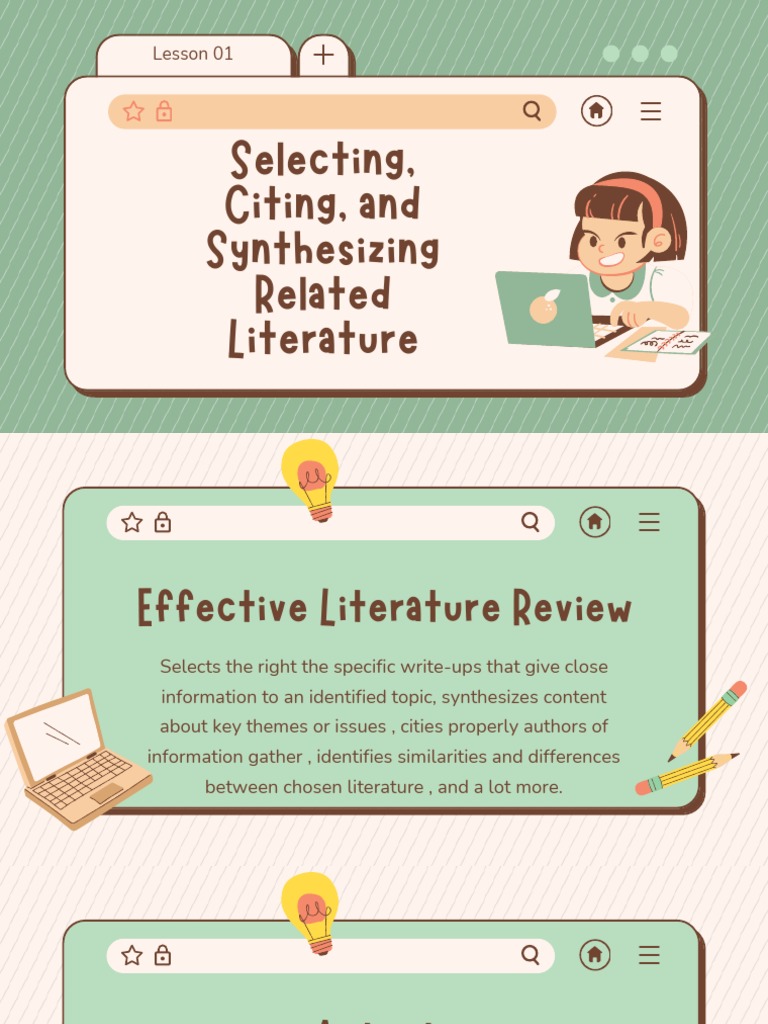 Selecting Citing and Synthesizing Related Literature | PDF Selecting Citing and Synthesizing Related Literature | PDF
