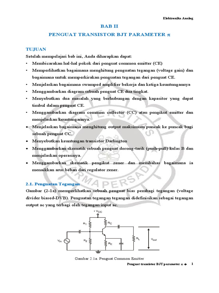 Bab 2 Penguat Transistor BJT Paramenter Phi | PDF