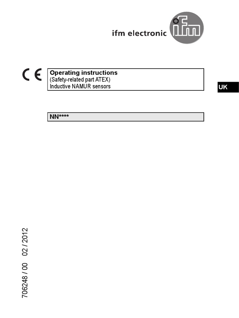 Operating Instructions: (Safety-Related Part ATEX) Inductive NAMUR Sensors | PDF | Electrical ...