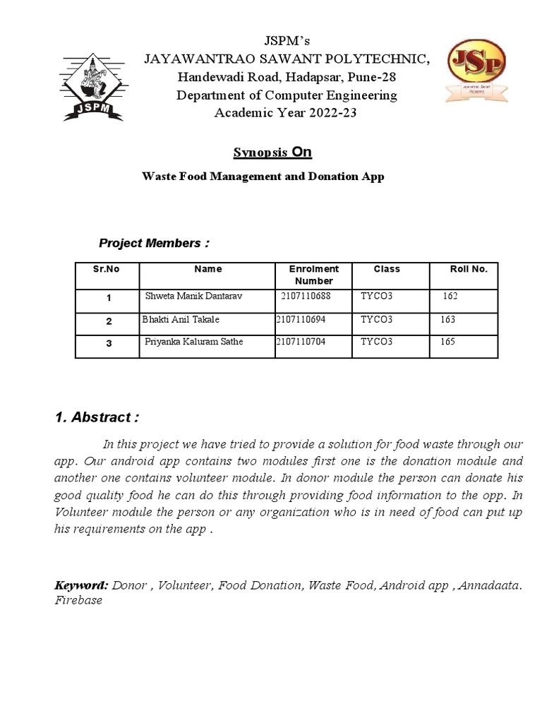 Waste Food Management and Donation App | PDF | Android (Operating ...
