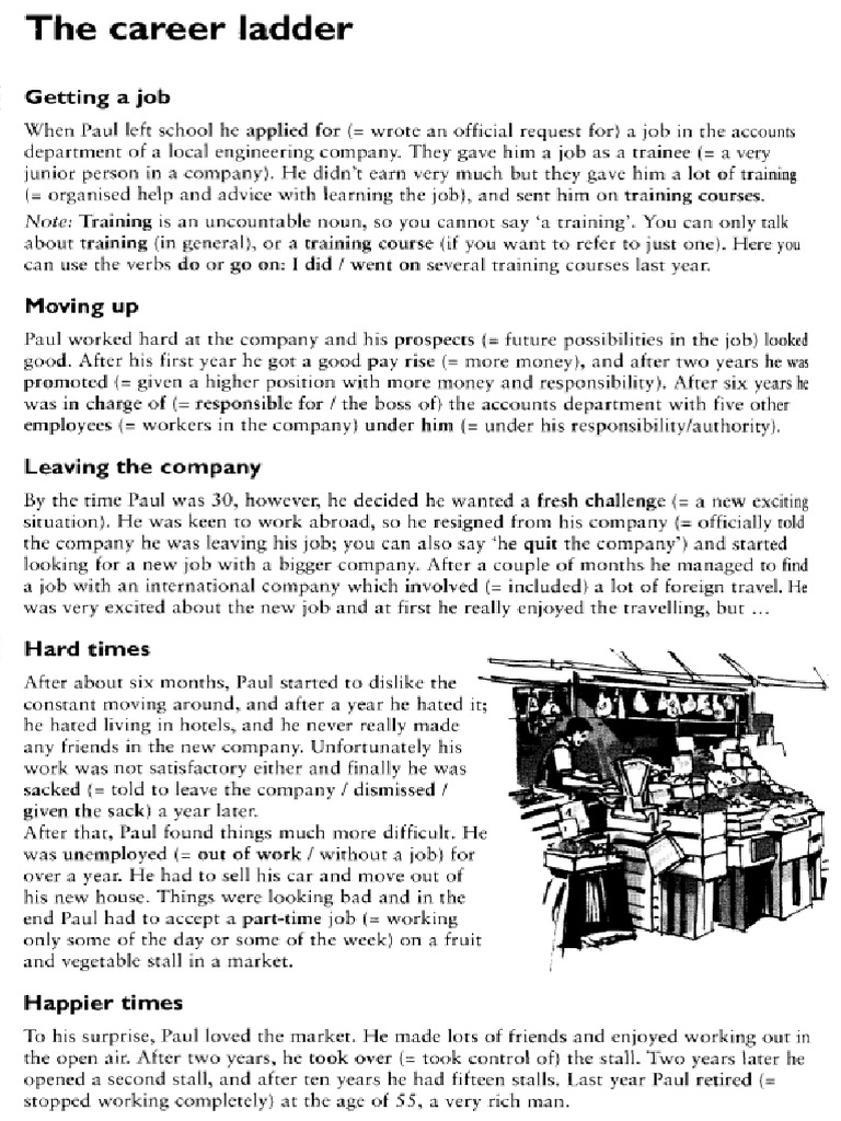 Career Ladder Text Vocabulary in Use | PDF