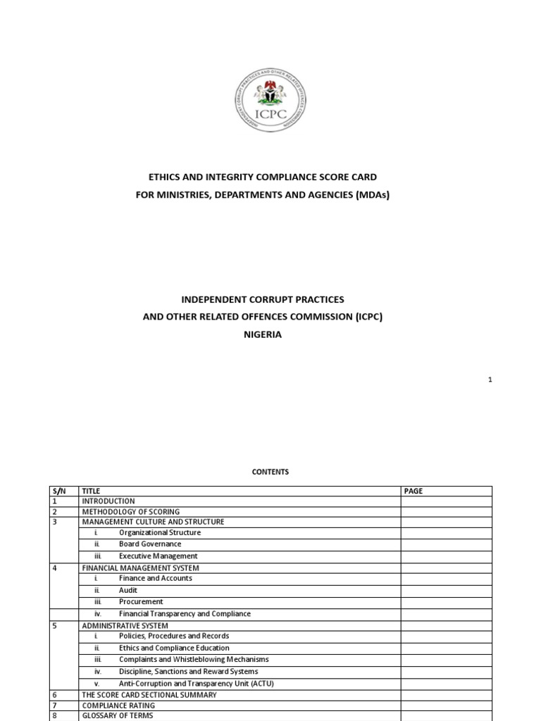 2022 Icpc Ethics and Integrity Compliance Scorecard | PDF