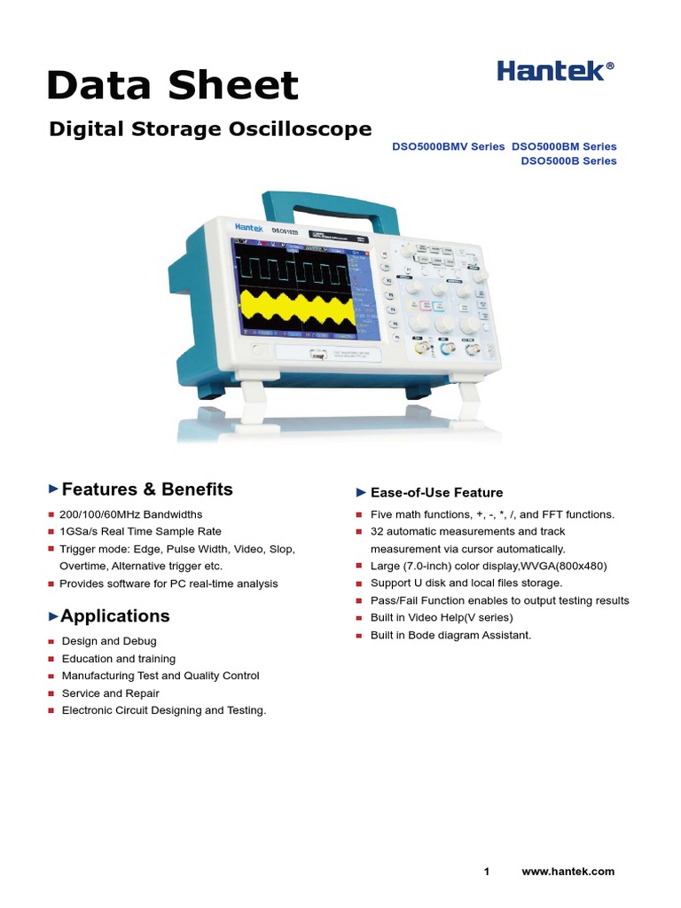 Datasheet Osiloskop Hantek | PDF