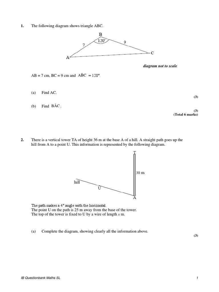 The Sine and Cosine Rule Questions | PDF | Triangle | Area