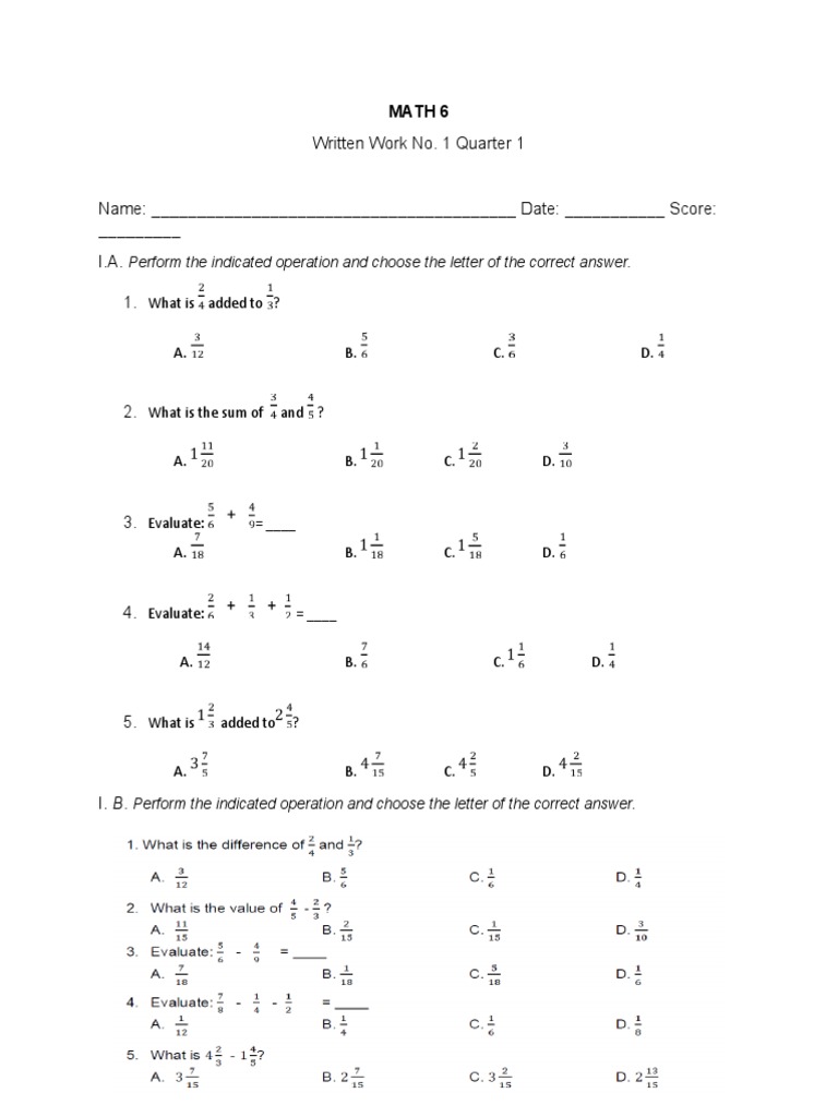 Grade 6 Summative Test in Math Modules 1-3 | PDF